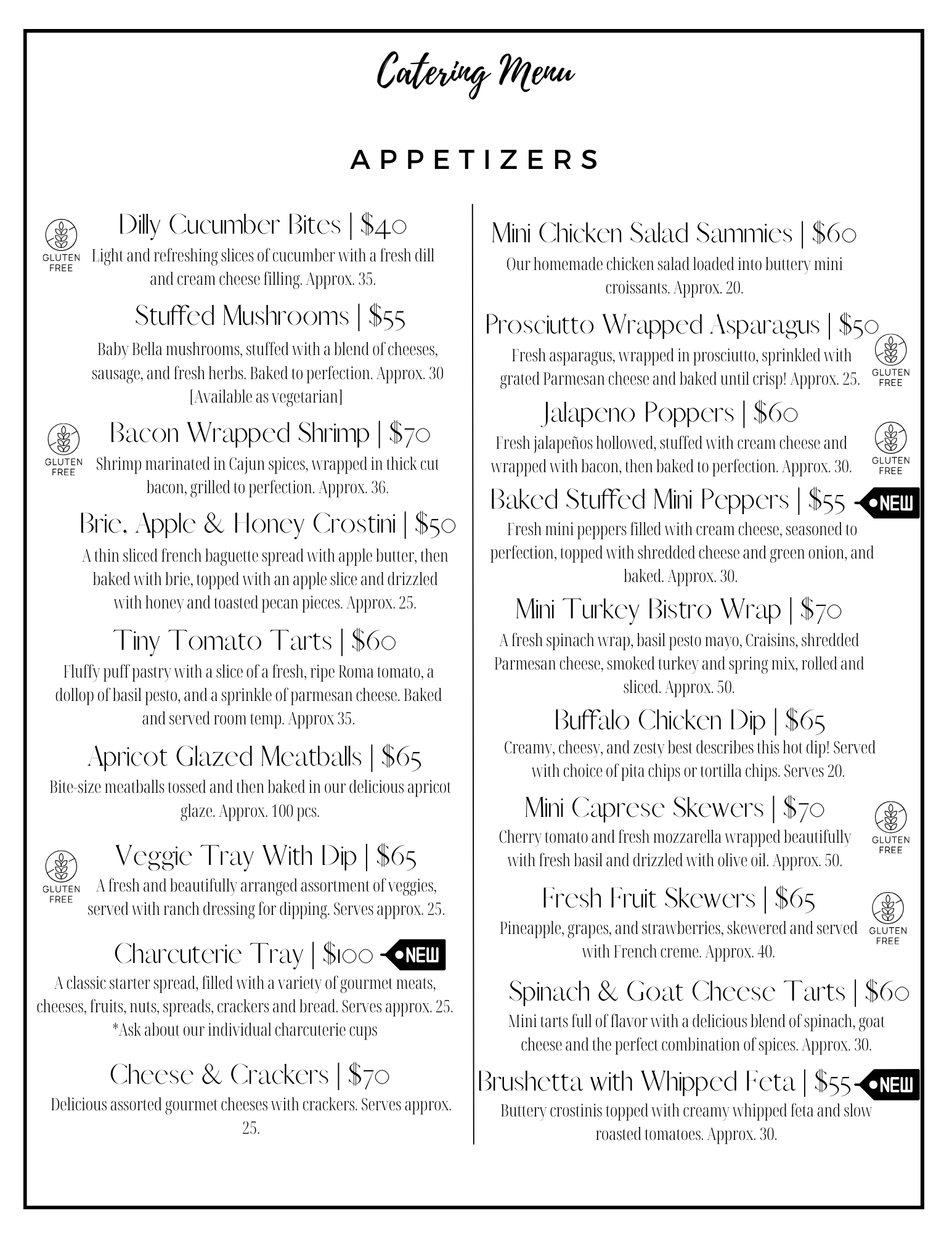 Catering Menu — Off the Cuff Catering