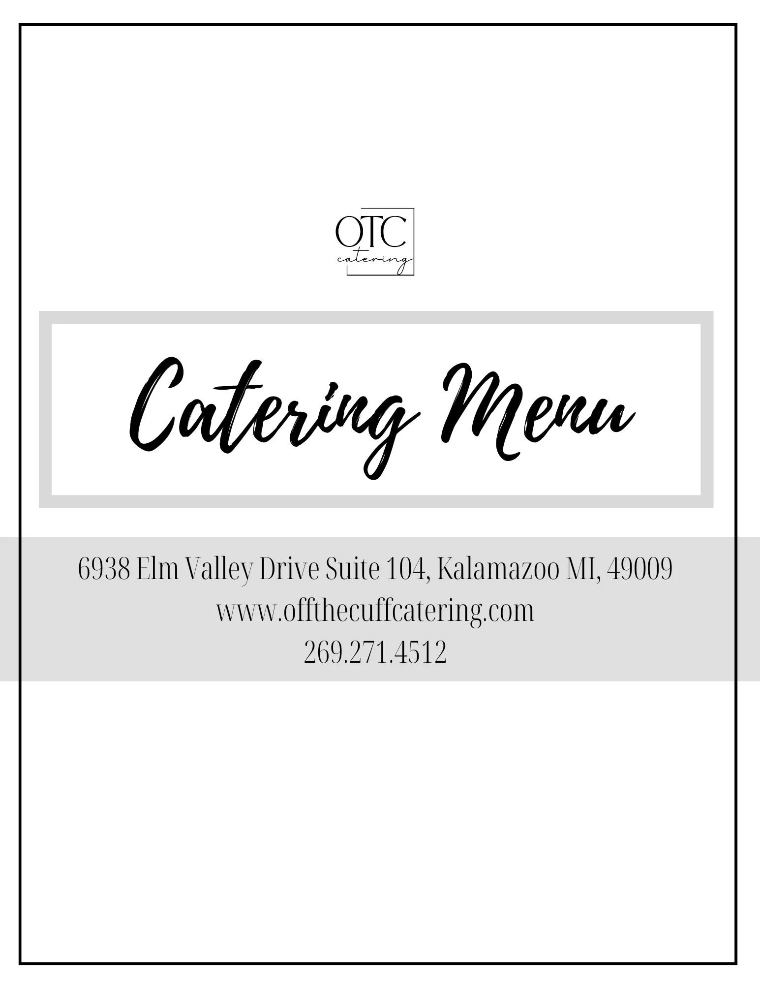 Catering Menu — Off the Cuff Catering