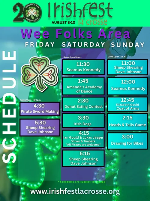 Fest Schedules — Irishfest La Crosse