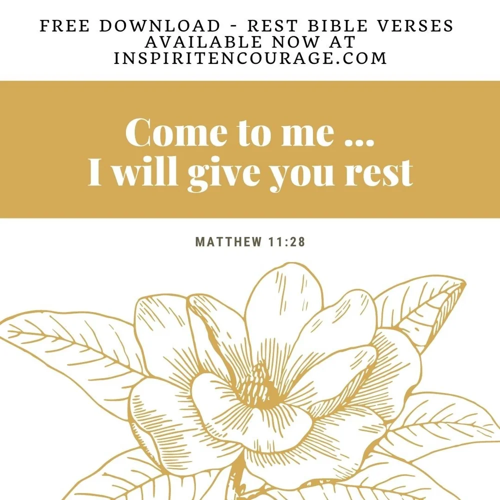 Rest Bible Verses - Free Download — InspiritEncourage
