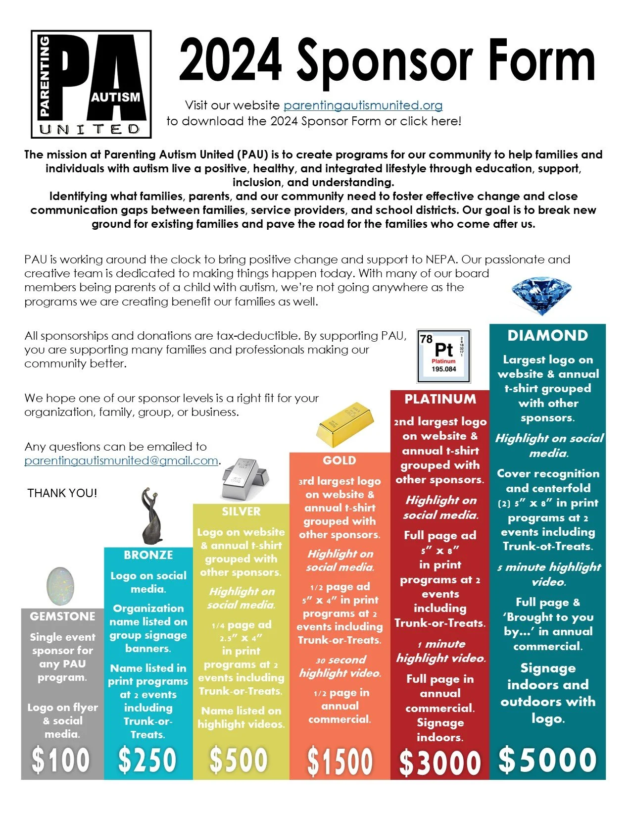 SPONSORSHIPS AND DONATIONS — Parenting Autism United