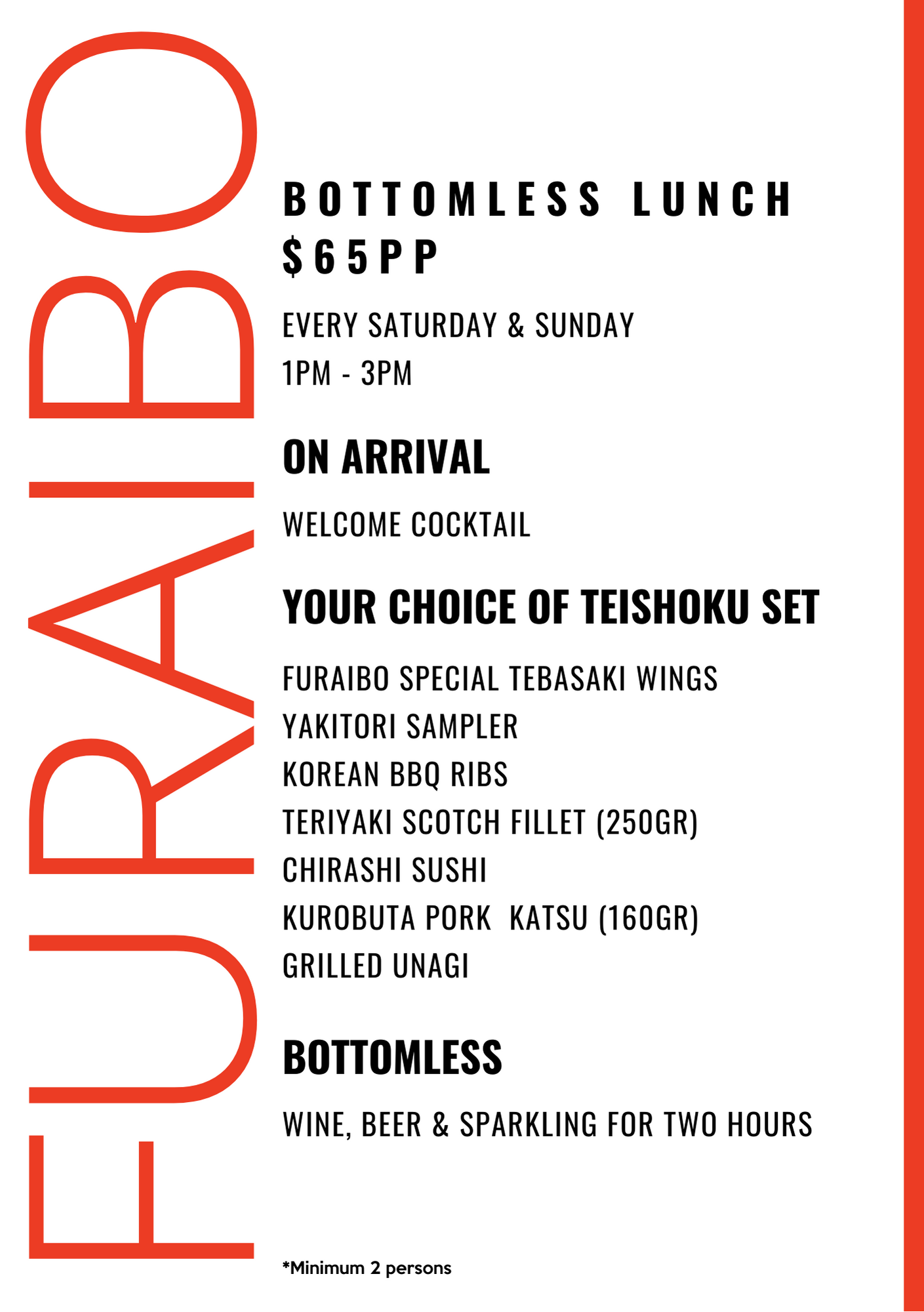 Furaibo Bottomless Lunch — Furaibo