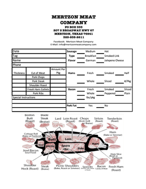 Cut Sheets — Mertzon Meat Company