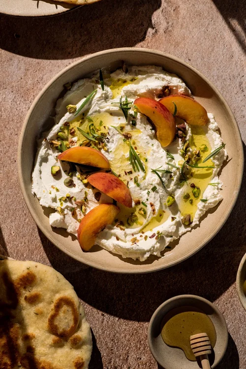 peach and pistachio labneh. — michelle mcglinn