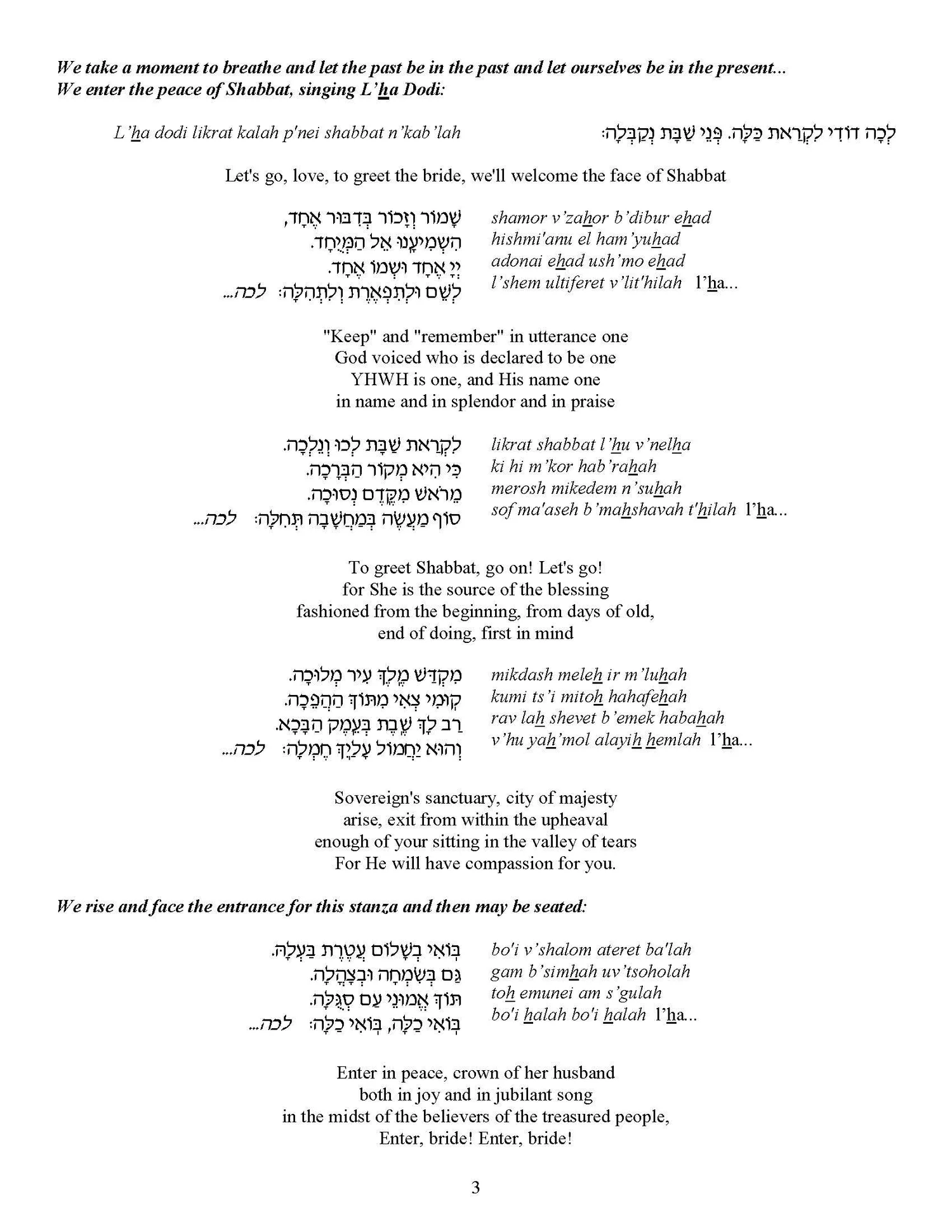 Erev Shabbat Service — Temple Bnai Israel