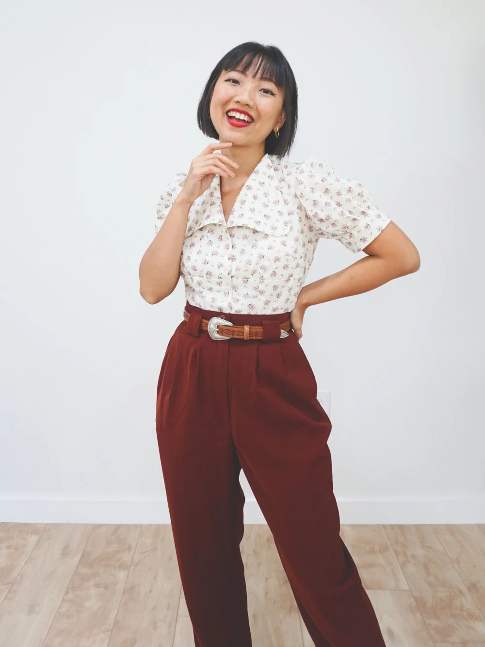 I made a cute 70's style puffed sleeve blouse! — Gwenstella Made