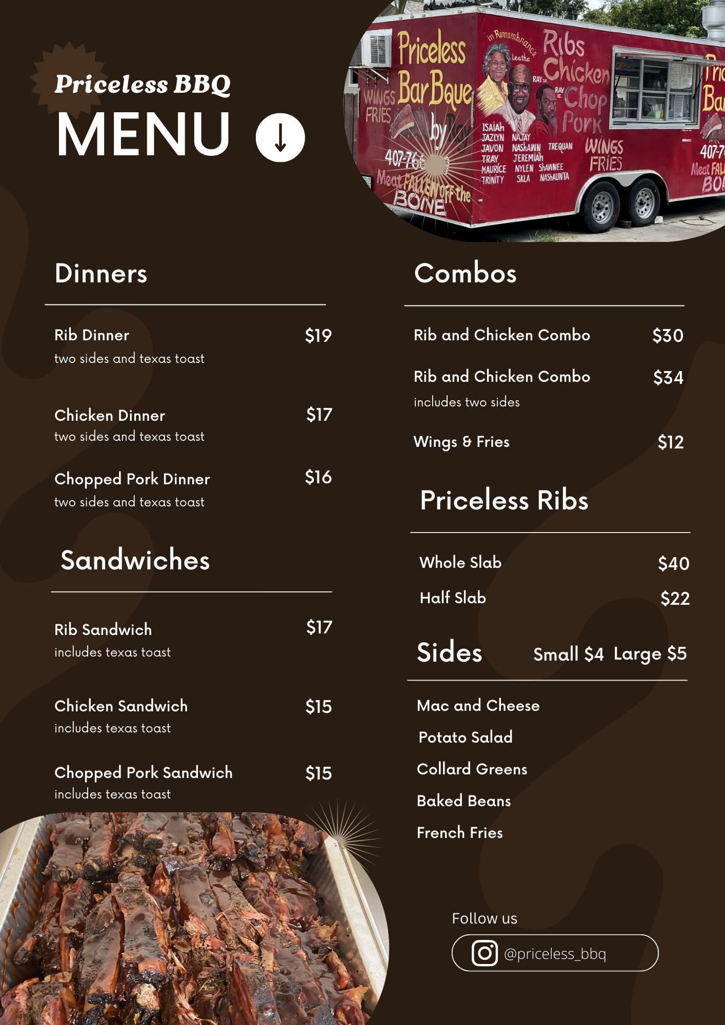 Menu 1 — Priceless Bar-B-Que