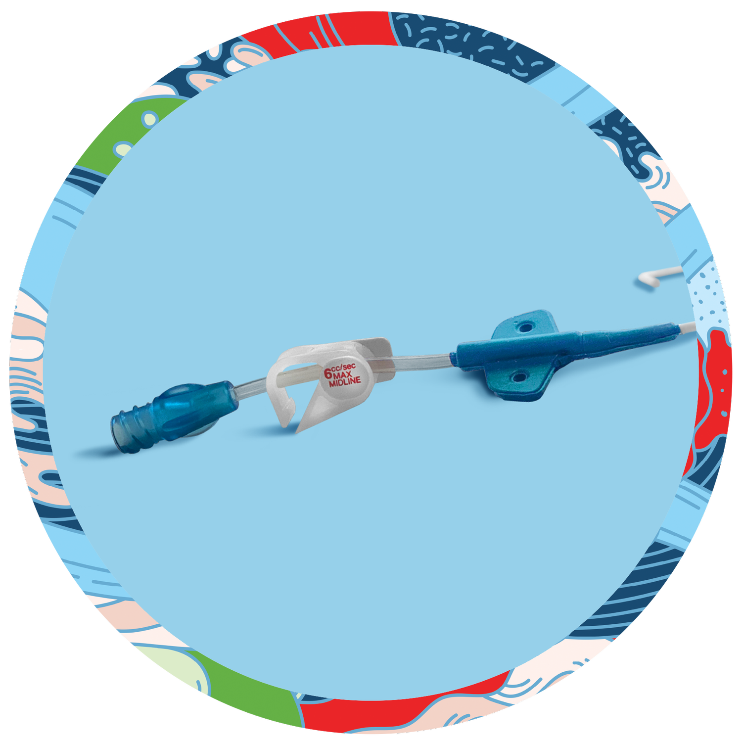 HydroMID midline product with fewer complications