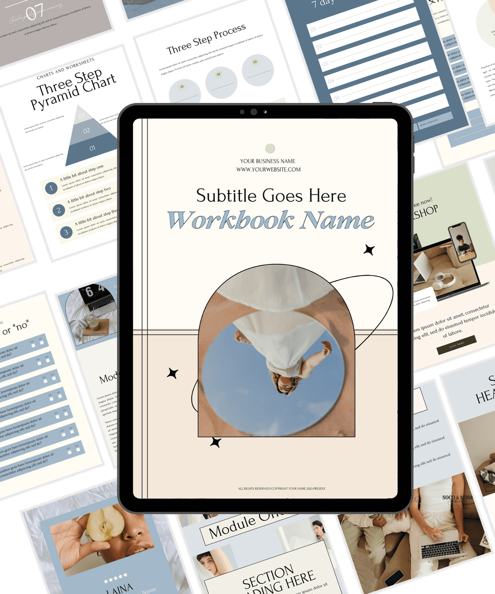 100-Page E-book + Workbook Canva Template - So It's Ren | Creative ...
