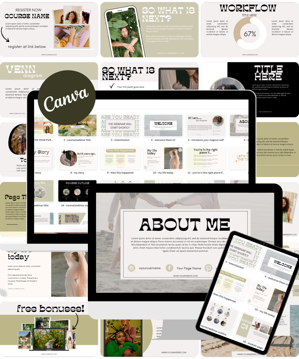 Minimally Modern Course & Workshop Canva Graphics - So It's Ren ...