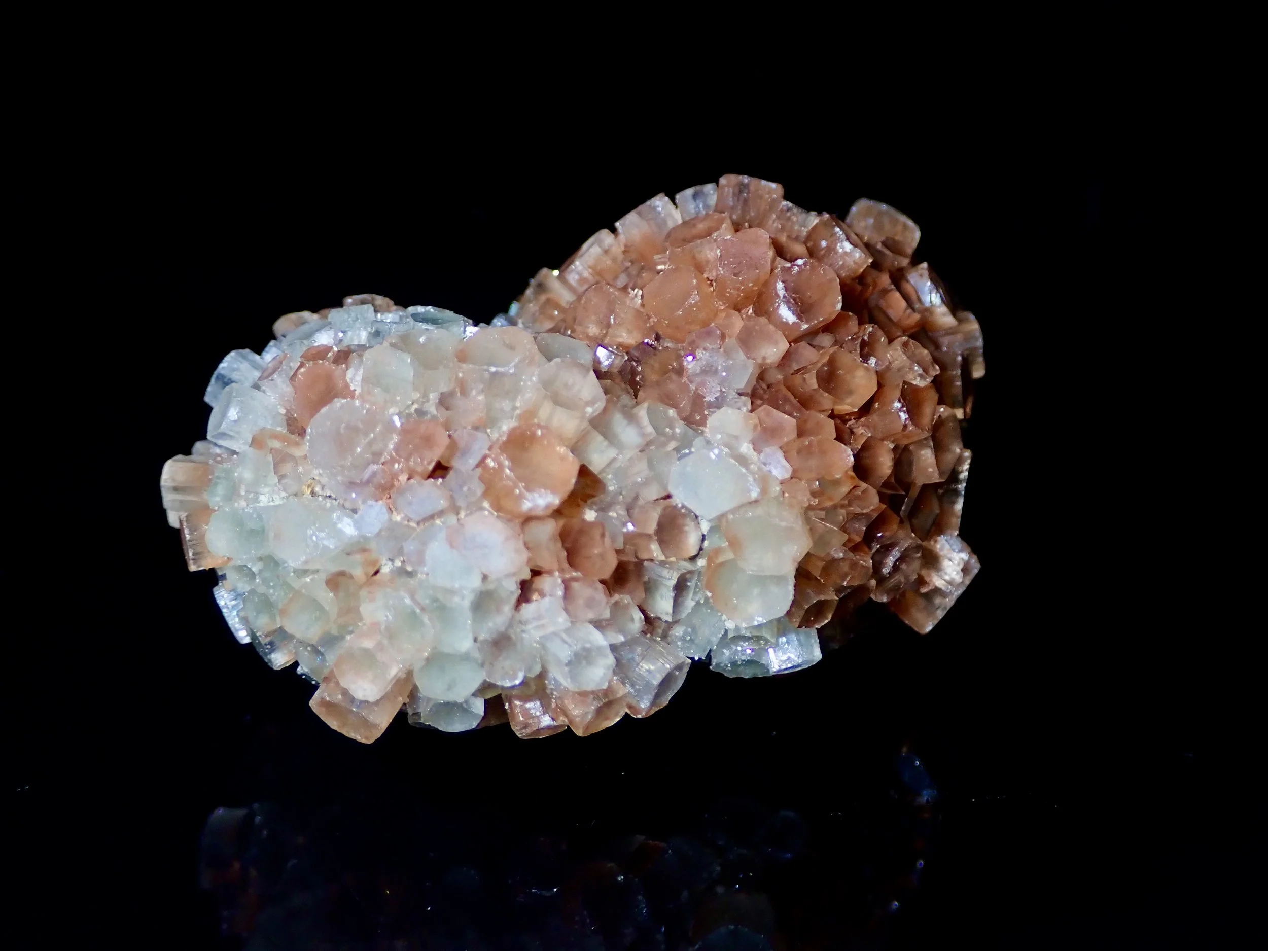 Bi-colored Aragonite (ice blue, sunset orange colored) — Spirit, Wood ...
