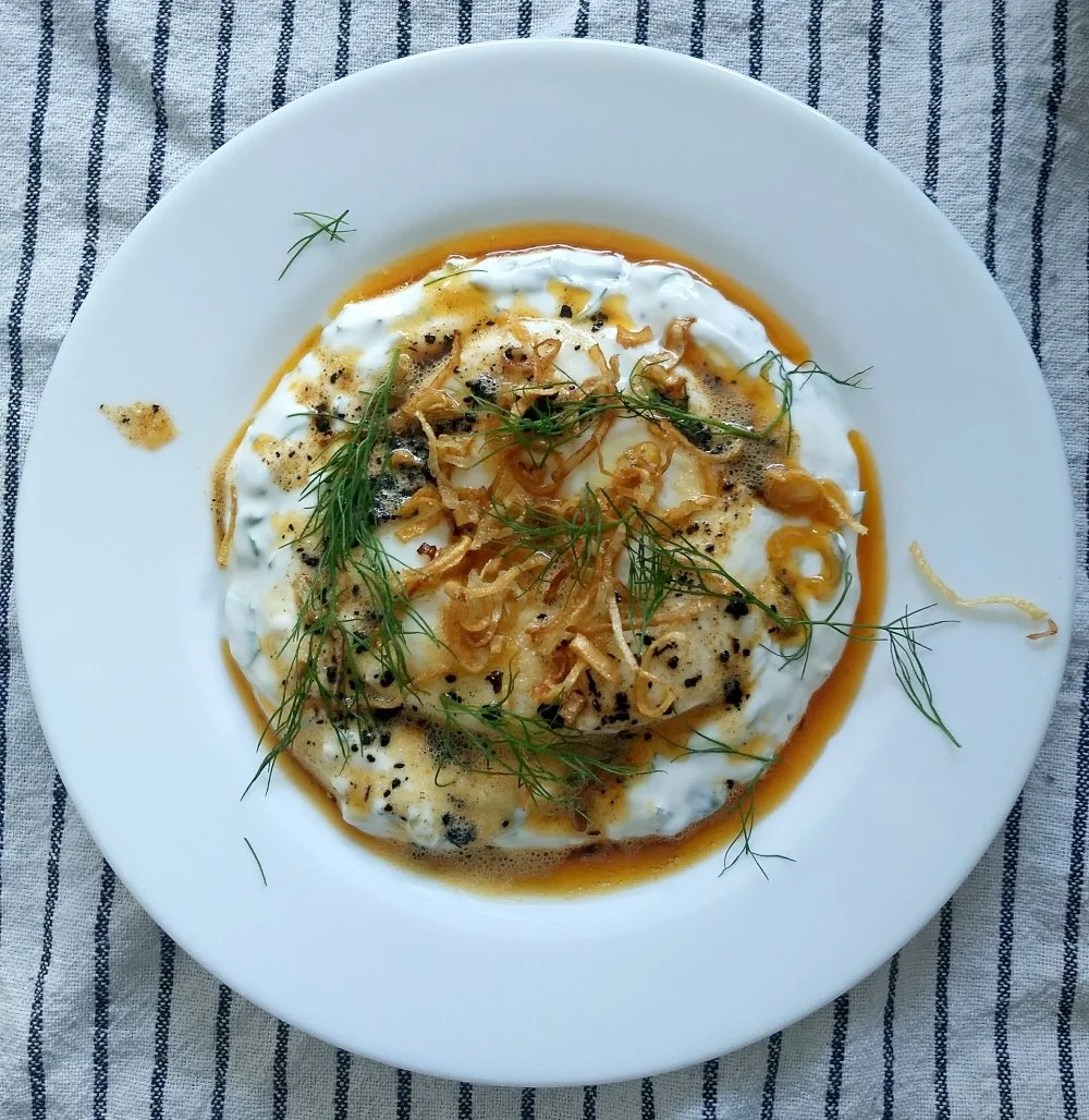 Cilbir (Turkish Eggs) with Herbs and Urfa Chili Brown Butter — Cut the ...