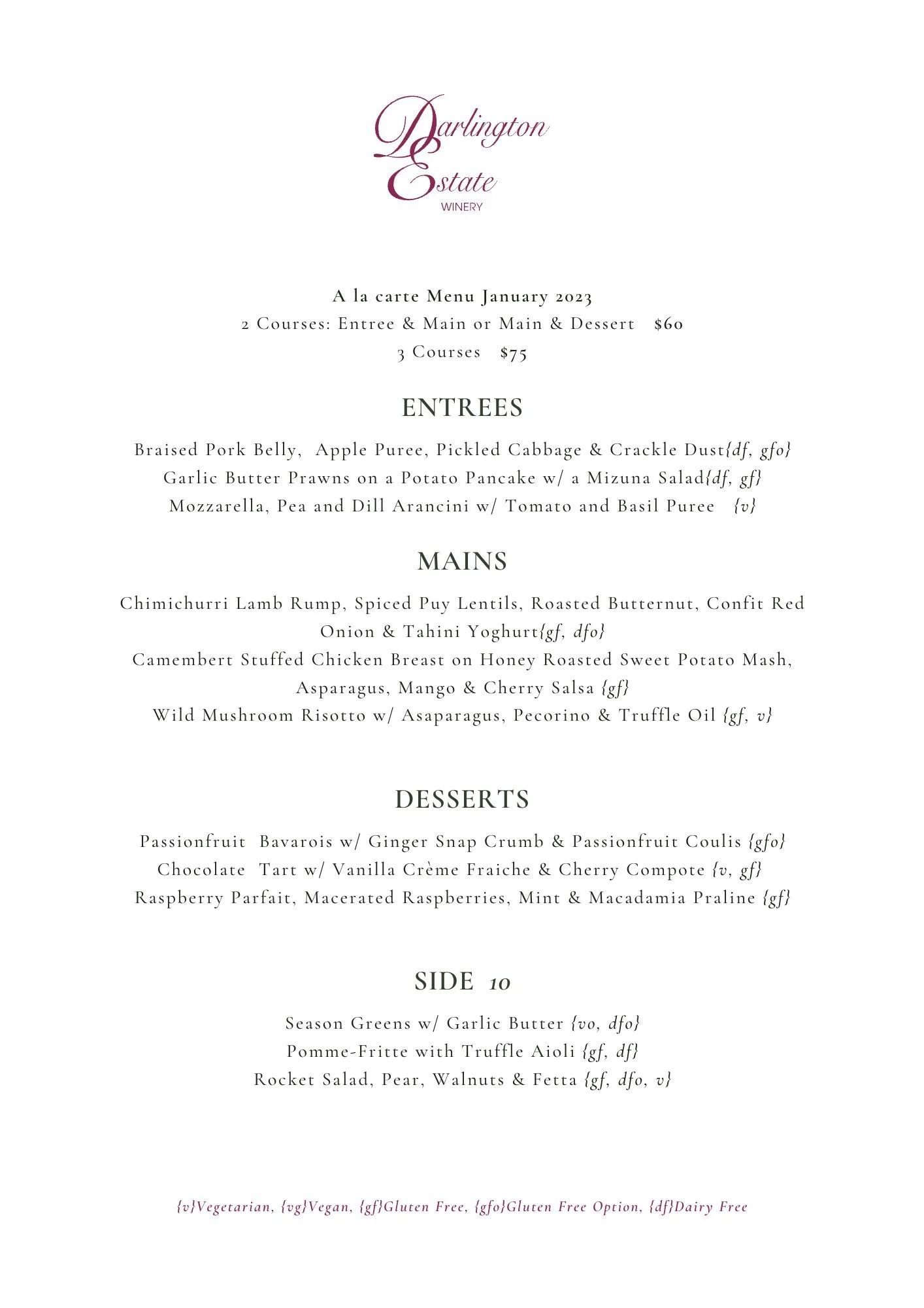 Restaurant — Darlington Estate Winery