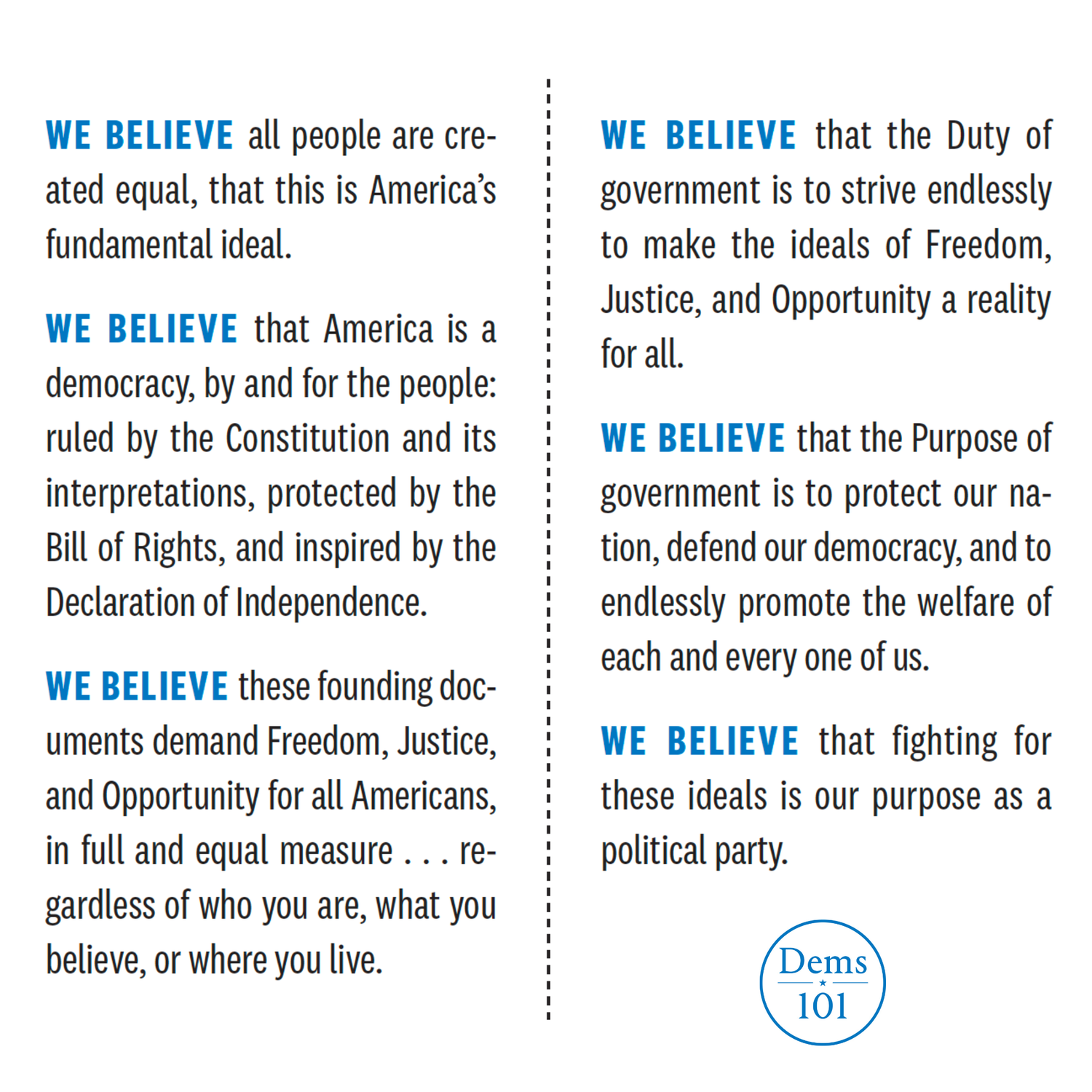 The Creed — DEMOCRATS 101