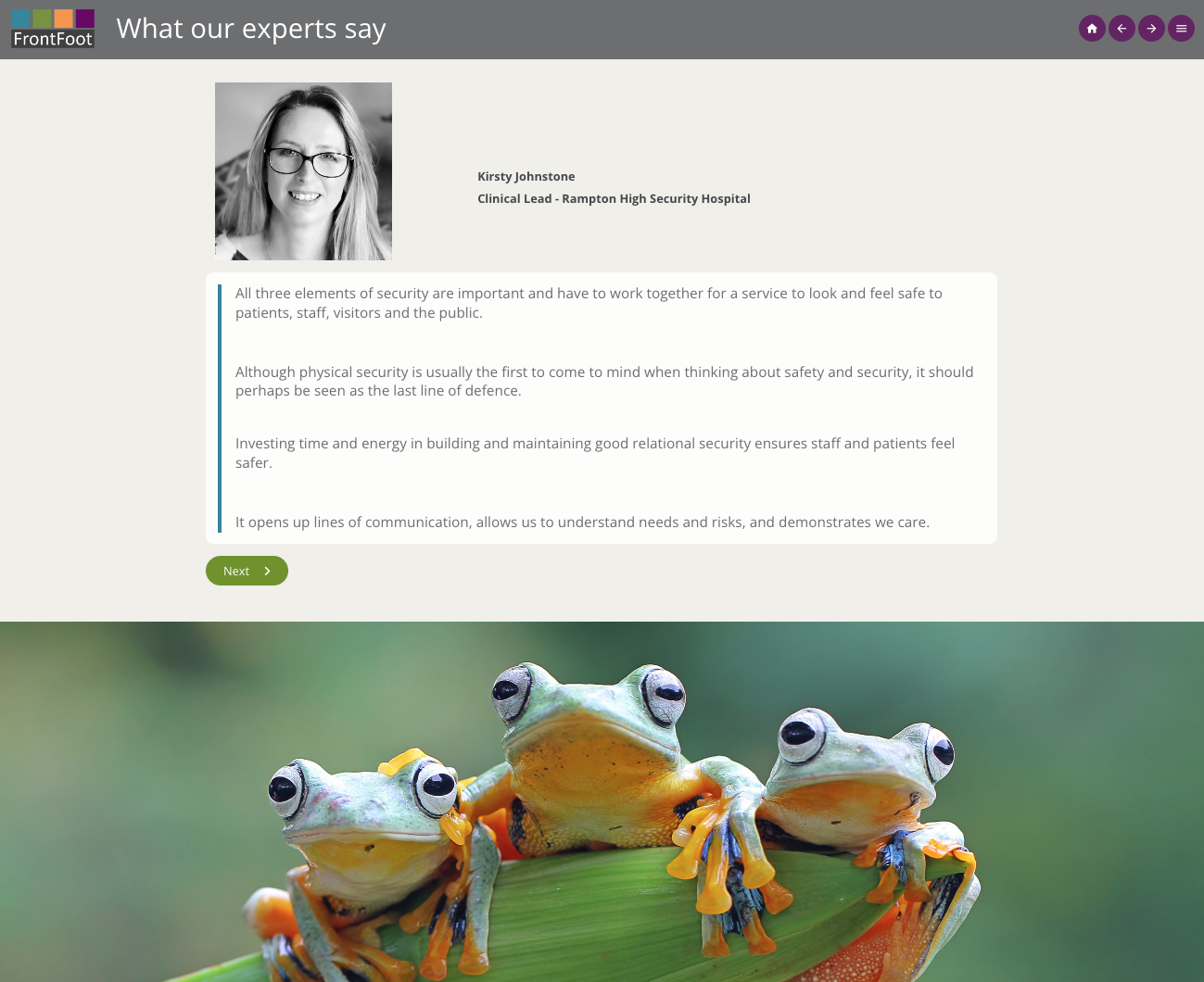 Relational Security e-learning — FrontFoot
