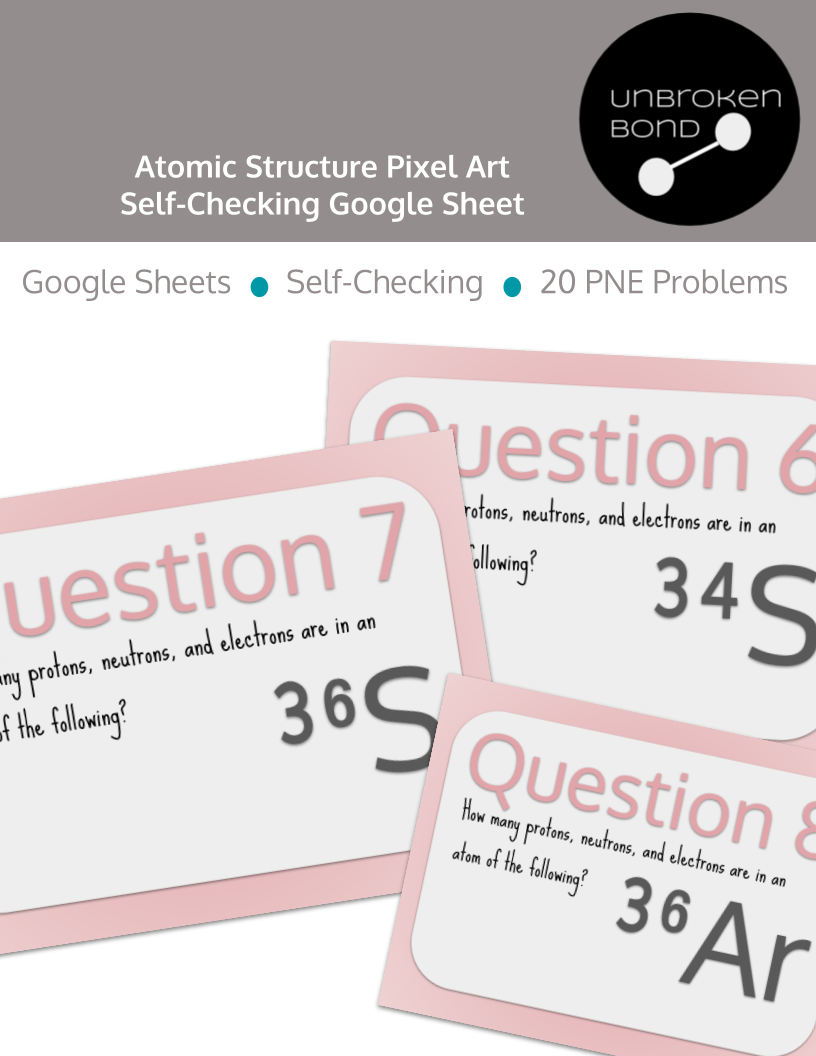 Chemistry Atomic Structure Pixel Art in a Self-Checking Google Sheet ...