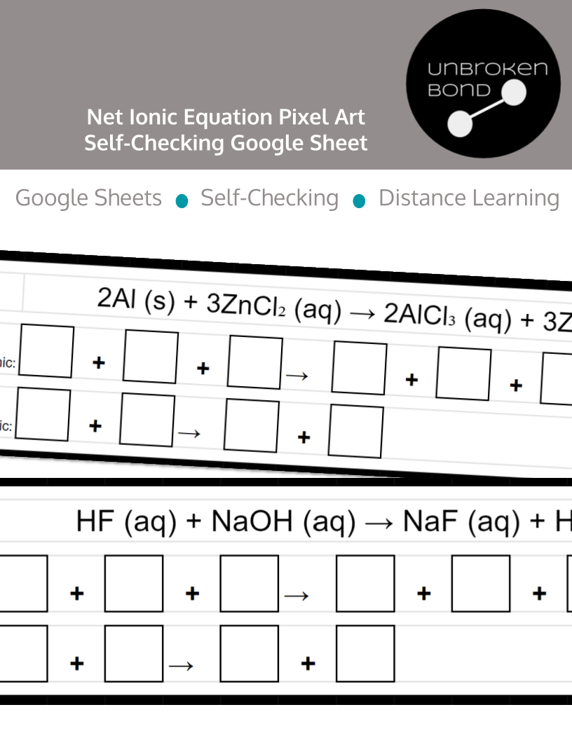 AP Chemistry Net Ionic Equations Pixel Art in a Self-Checking Google ...