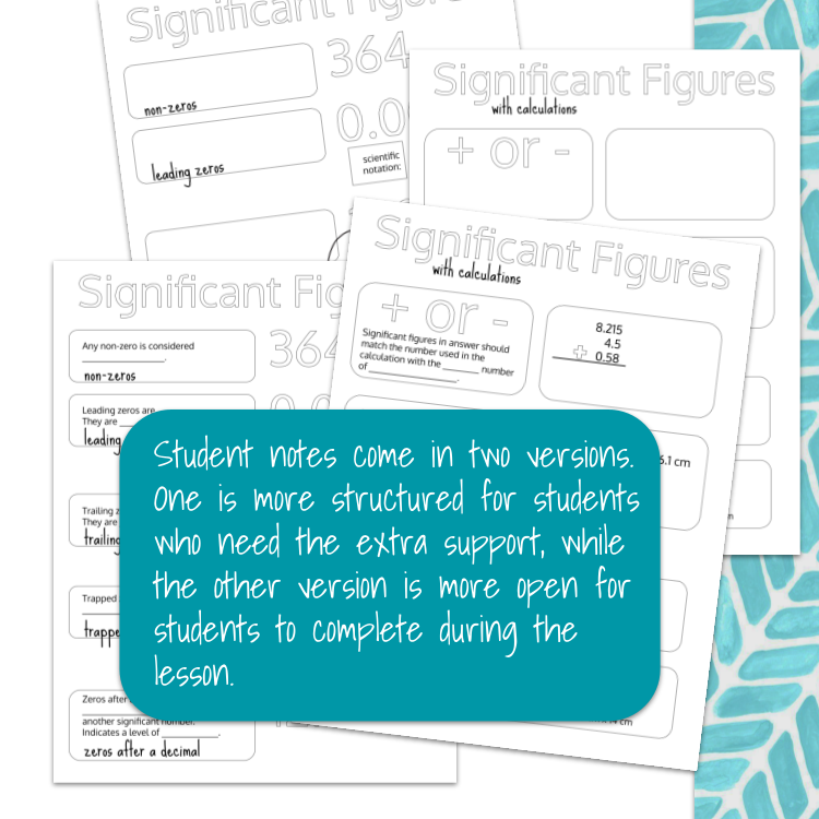 Chemistry Significant Figures Scribble Notes — rebeccaunbrokenbond