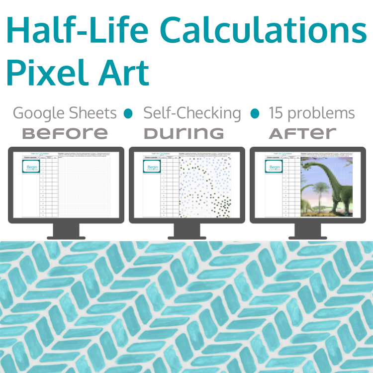 Chemistry Wave Equations Pixel Art in a Self-Checking Google Sheet ...