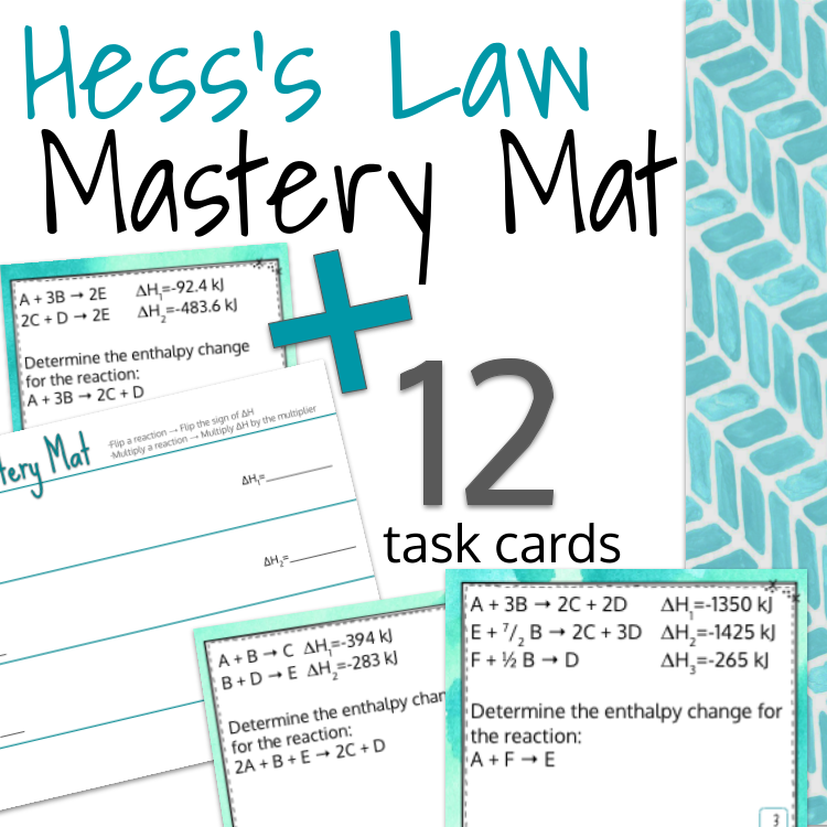 AP Chemistry Hess's Law Mastery Mat and Task Cards — rebeccaunbrokenbond