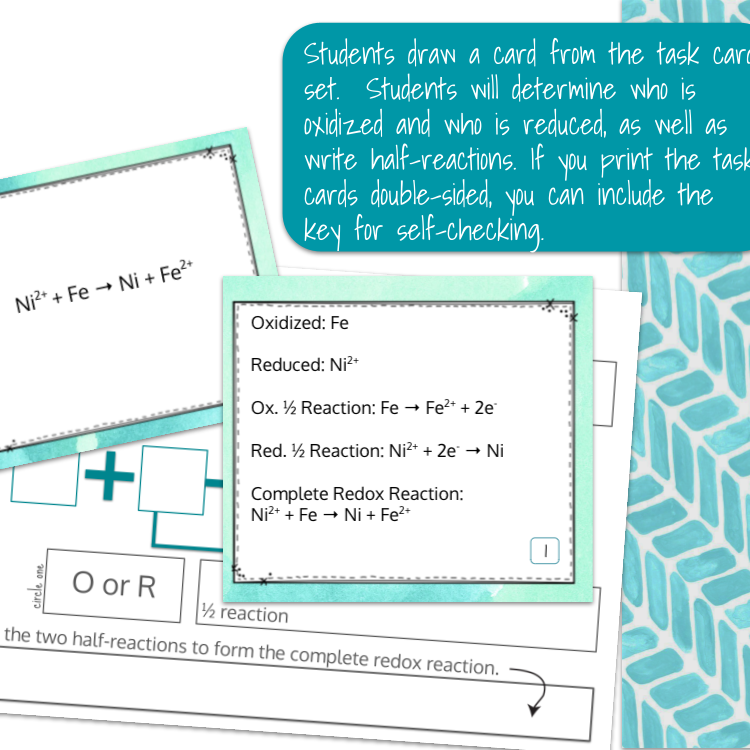 AP Chemistry Oxidation Numbers Clothespin Task Cards Race ...