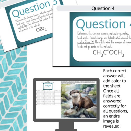 Chemistry Decomposition Reactions Pixel Art in a Self-Checking Google ...