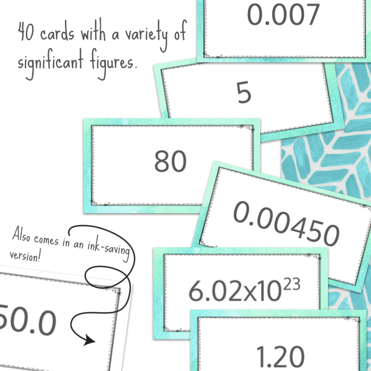 Chemistry Significant Figures Sig Fig WAR Card Game — rebeccaunbrokenbond