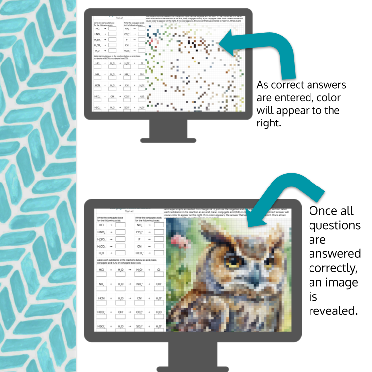 Chemistry Decomposition Reactions Pixel Art in a Self-Checking Google ...