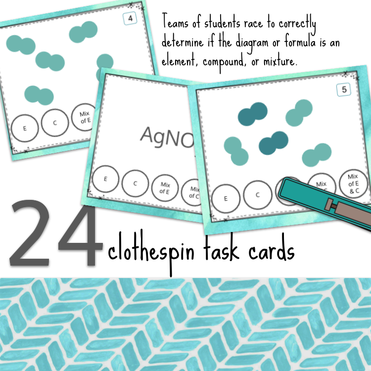 AP Chemistry Oxidation Numbers Clothespin Task Cards Race ...