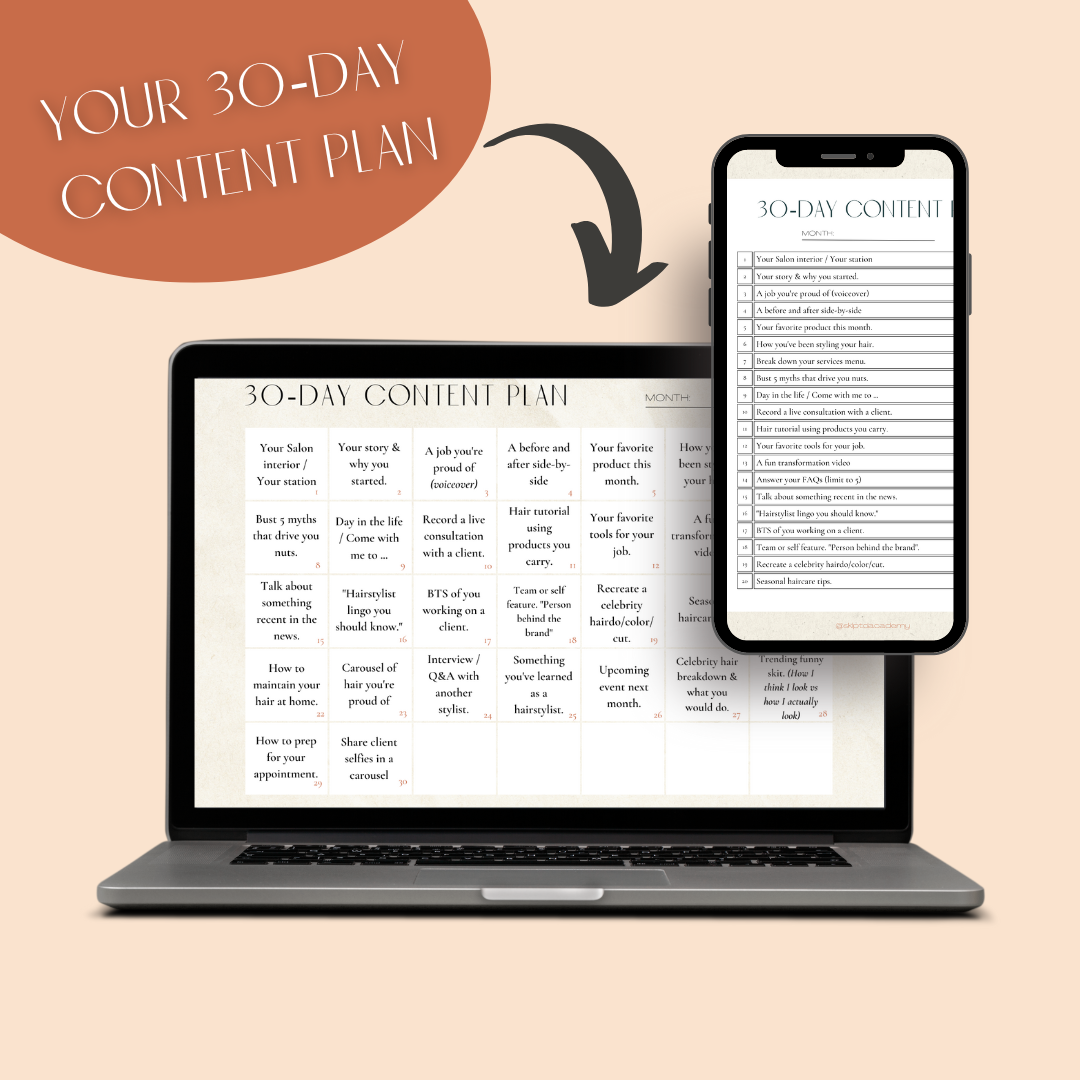 FREE 30-day content plan — SKLPT'D Hair