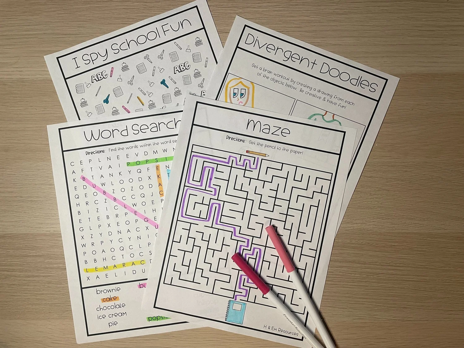 Early Finisher Packet Freebie. — H & Em Resources