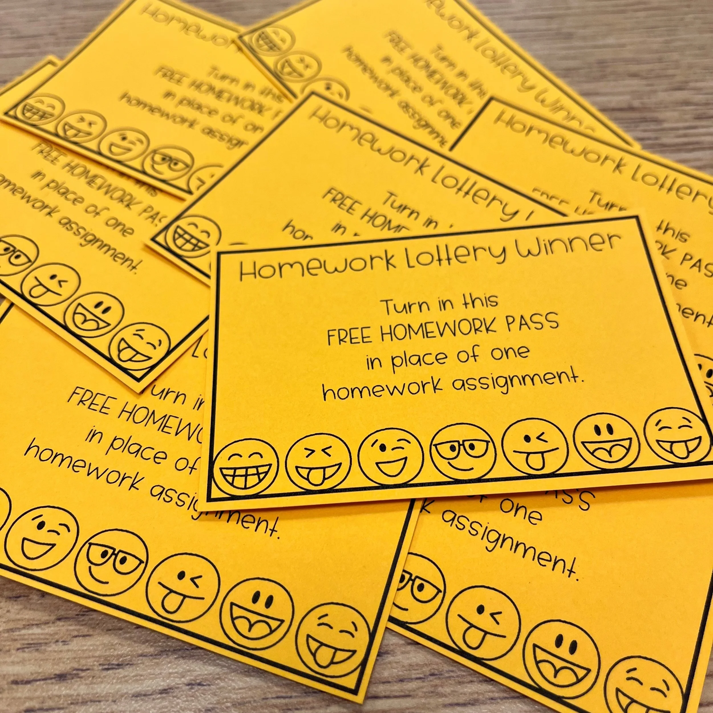 Homework Lottery — H & Em Resources