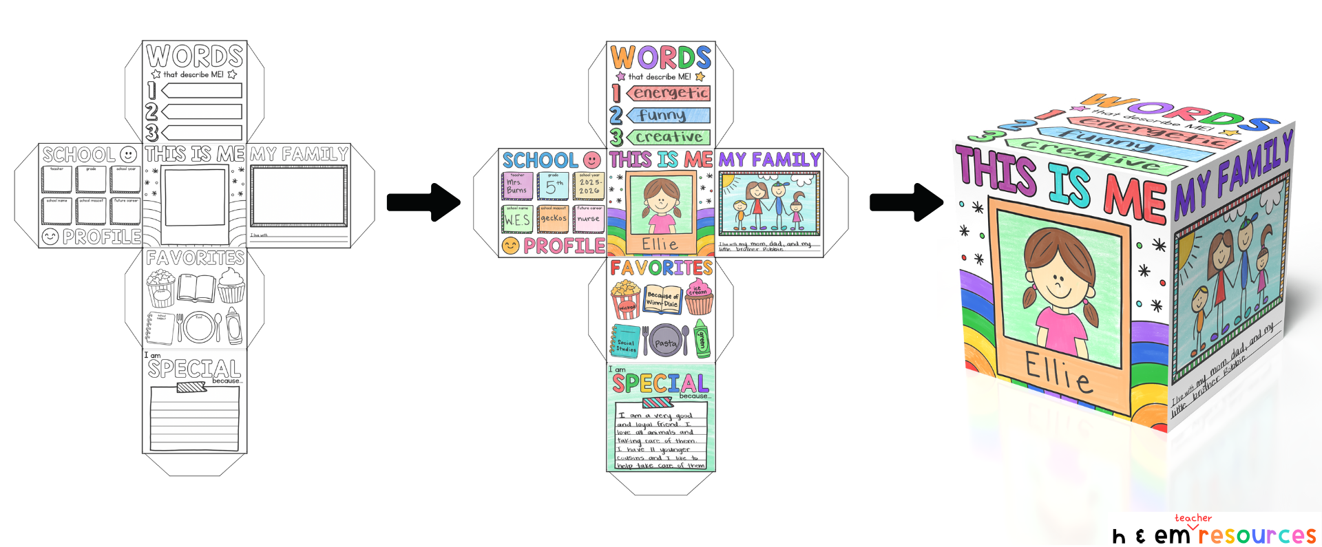 3D “All About Me” Cube – Fun Back to School Activity for Kids — H & Em ...
