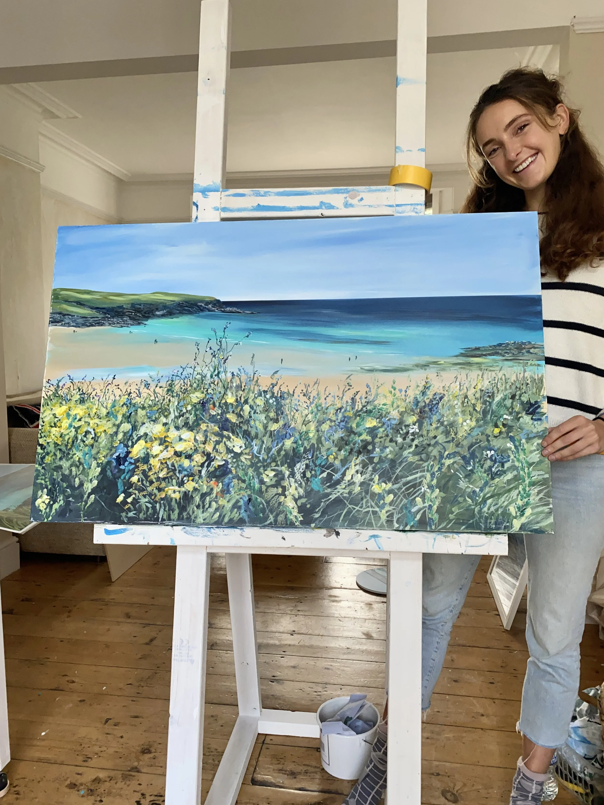 Seascape painting in Cornwall by photorealism artist Georgie Harrison ...