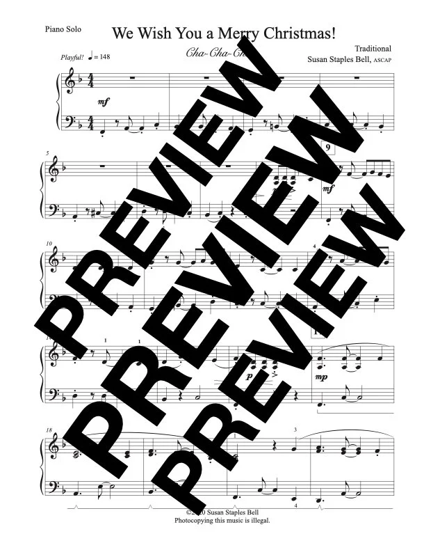We Wish You A Merry Christmas Piano Sheet Music
