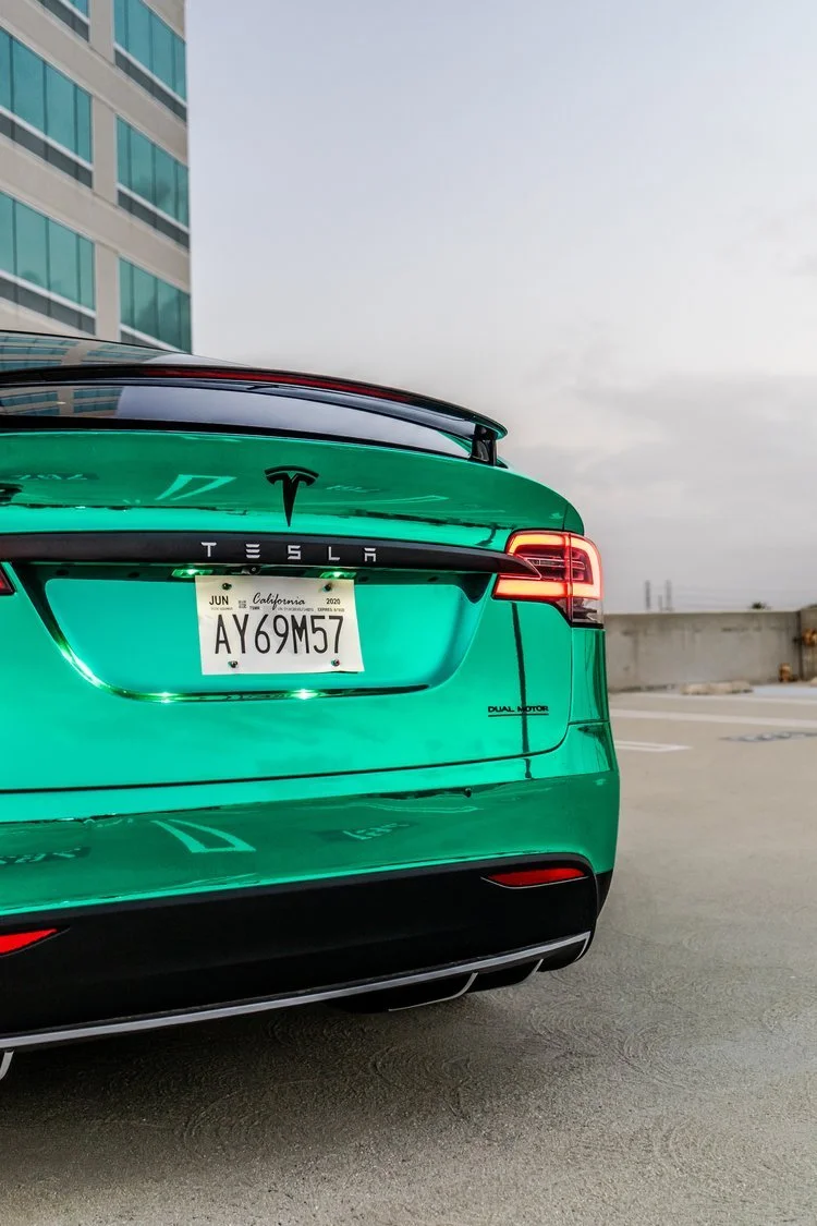 Premium Hexis's Turquoise Chrome on Tesla Model X Wrapped in Hexis ...