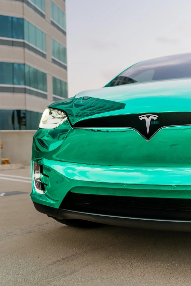 Premium Hexis's Turquoise Chrome on Tesla Model X Wrapped in Hexis ...