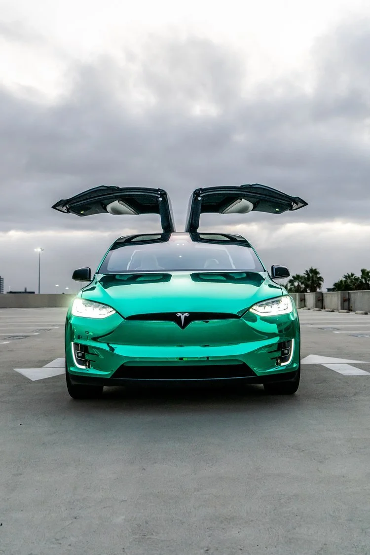 Premium Hexis's Turquoise Chrome on Tesla Model X Wrapped in Hexis ...
