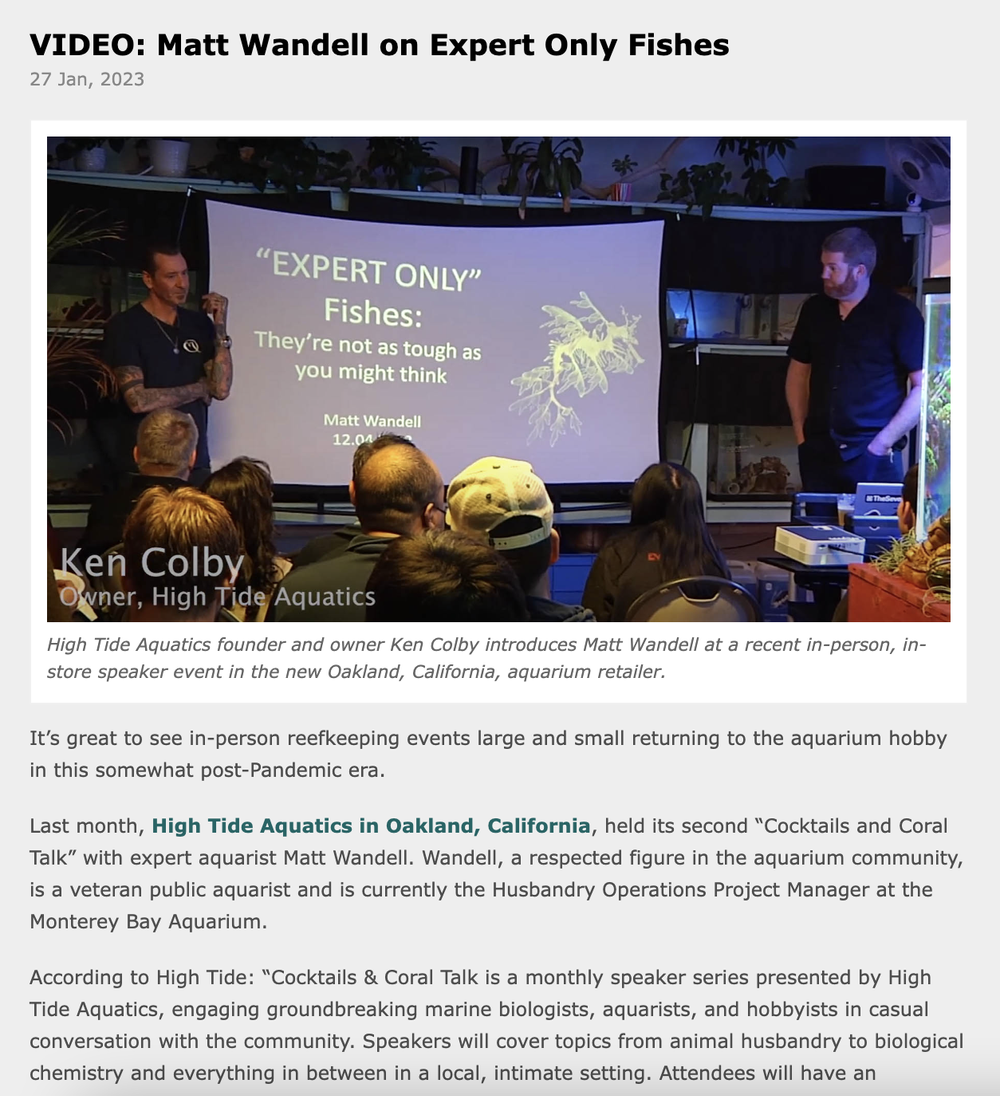 Press — High Tide Aquatics