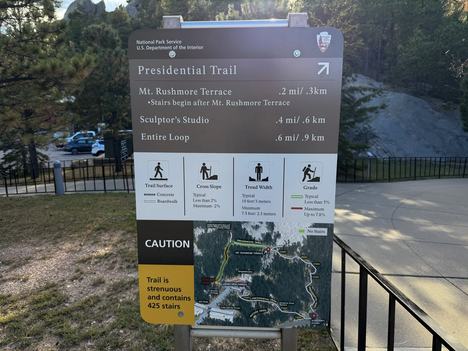 Hiking the Presidential Trail in Mount Rushmore National Memorial in ...