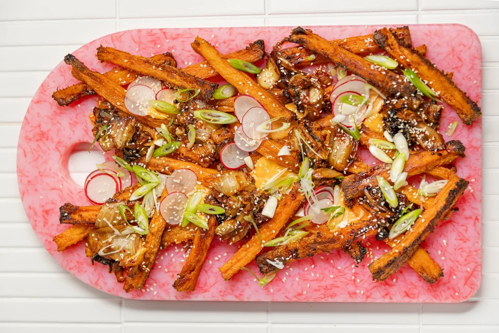 Kimchi Loaded Sweet Potato Fries — COOK WITH LUKE