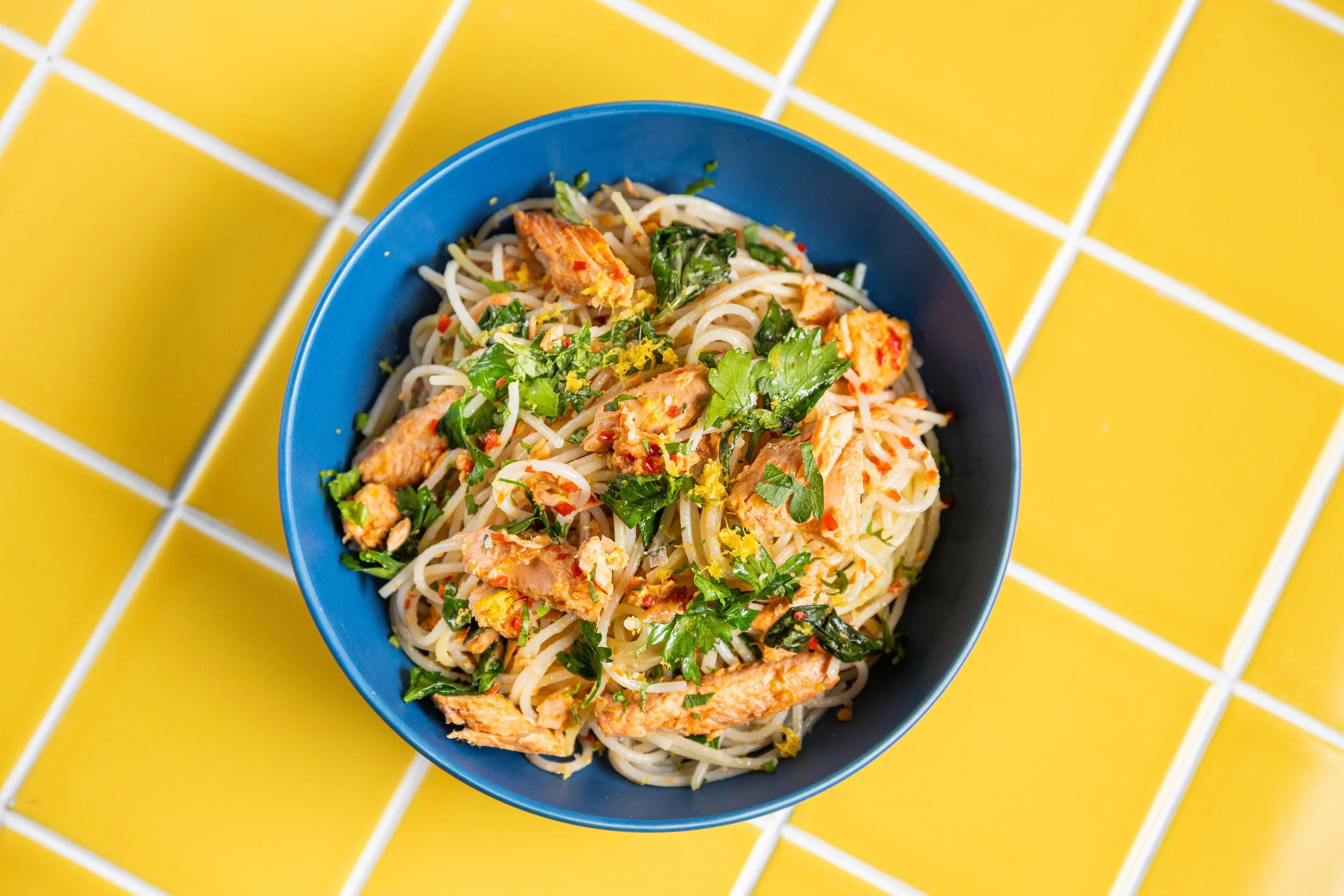 Spicy Lemon Garlic Salmon Spaghetti — COOK WITH LUKE