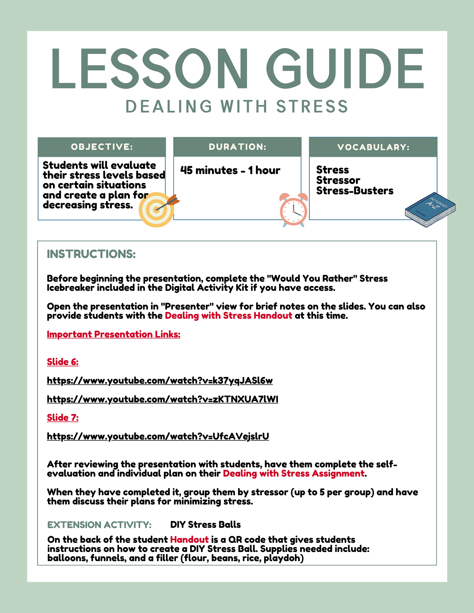 Dealing With Stress Lesson — PREDEGREE