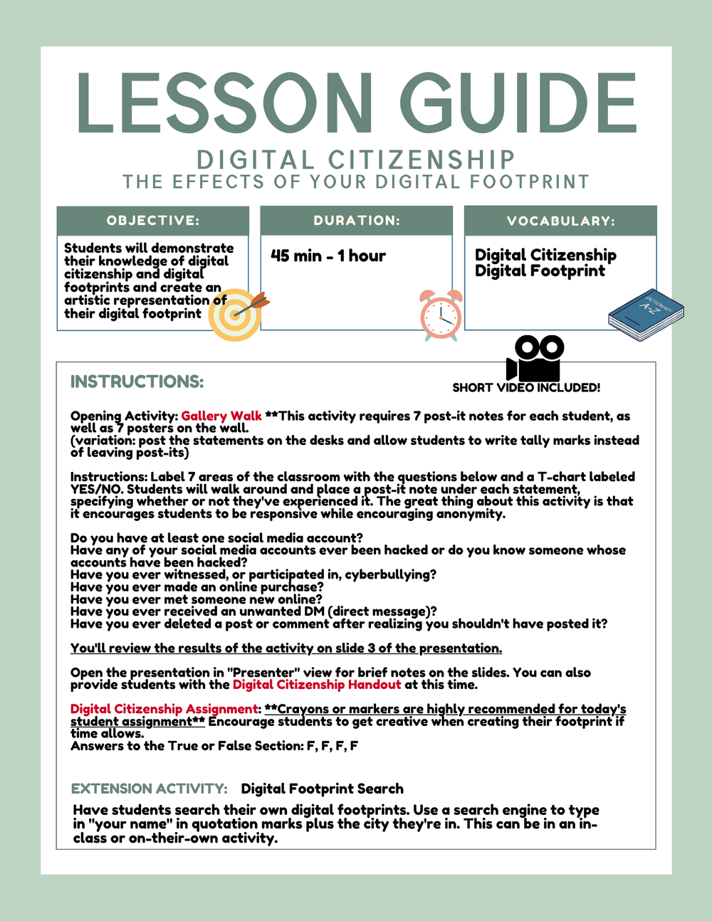 Digital Citizenship Lesson — PREDEGREE