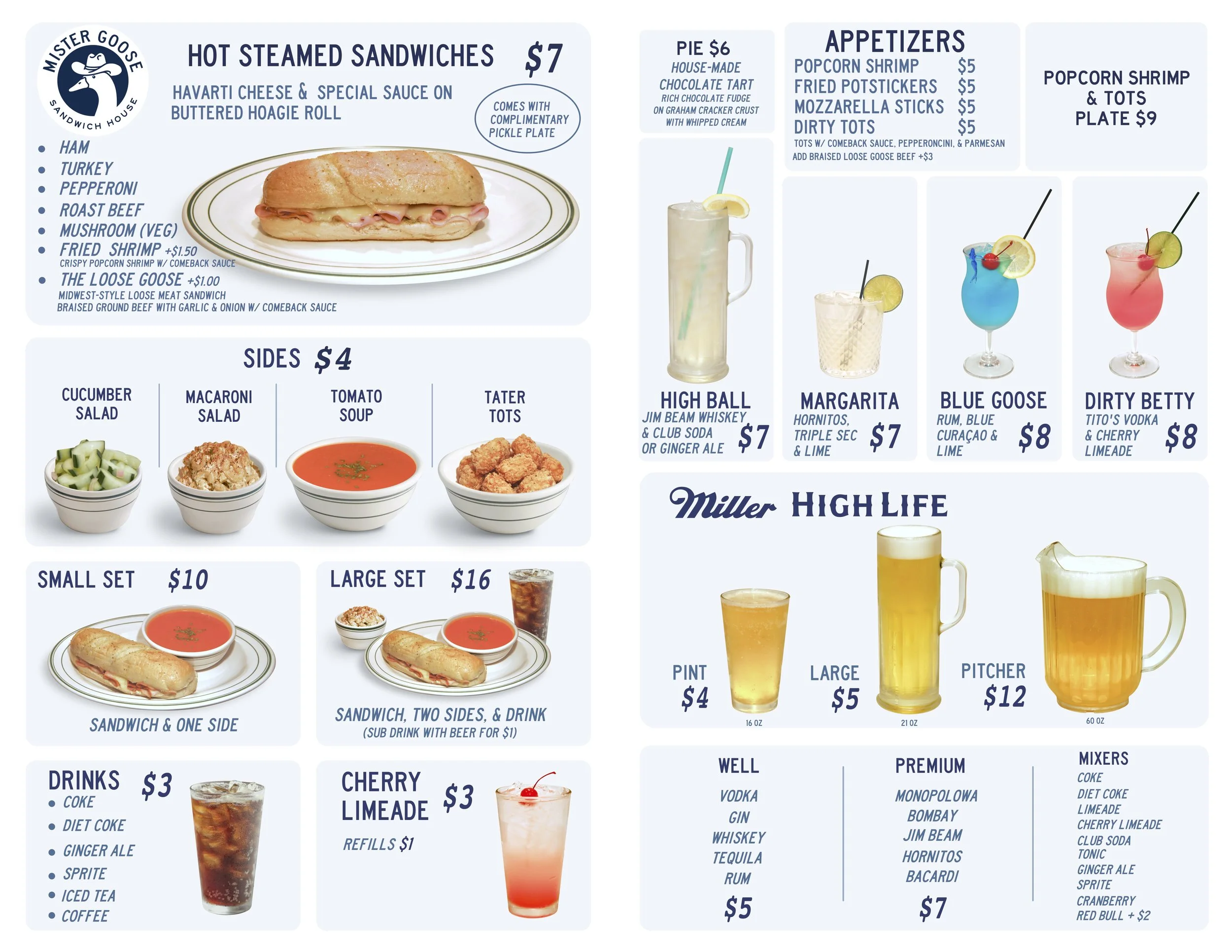 OUR MENU — Mister Goose Sandwich House