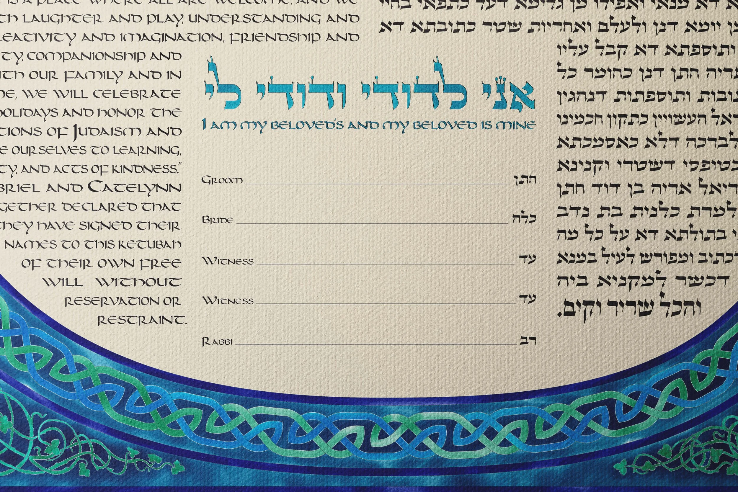 Blue Flowers Ketubah — Ketubah-Arts