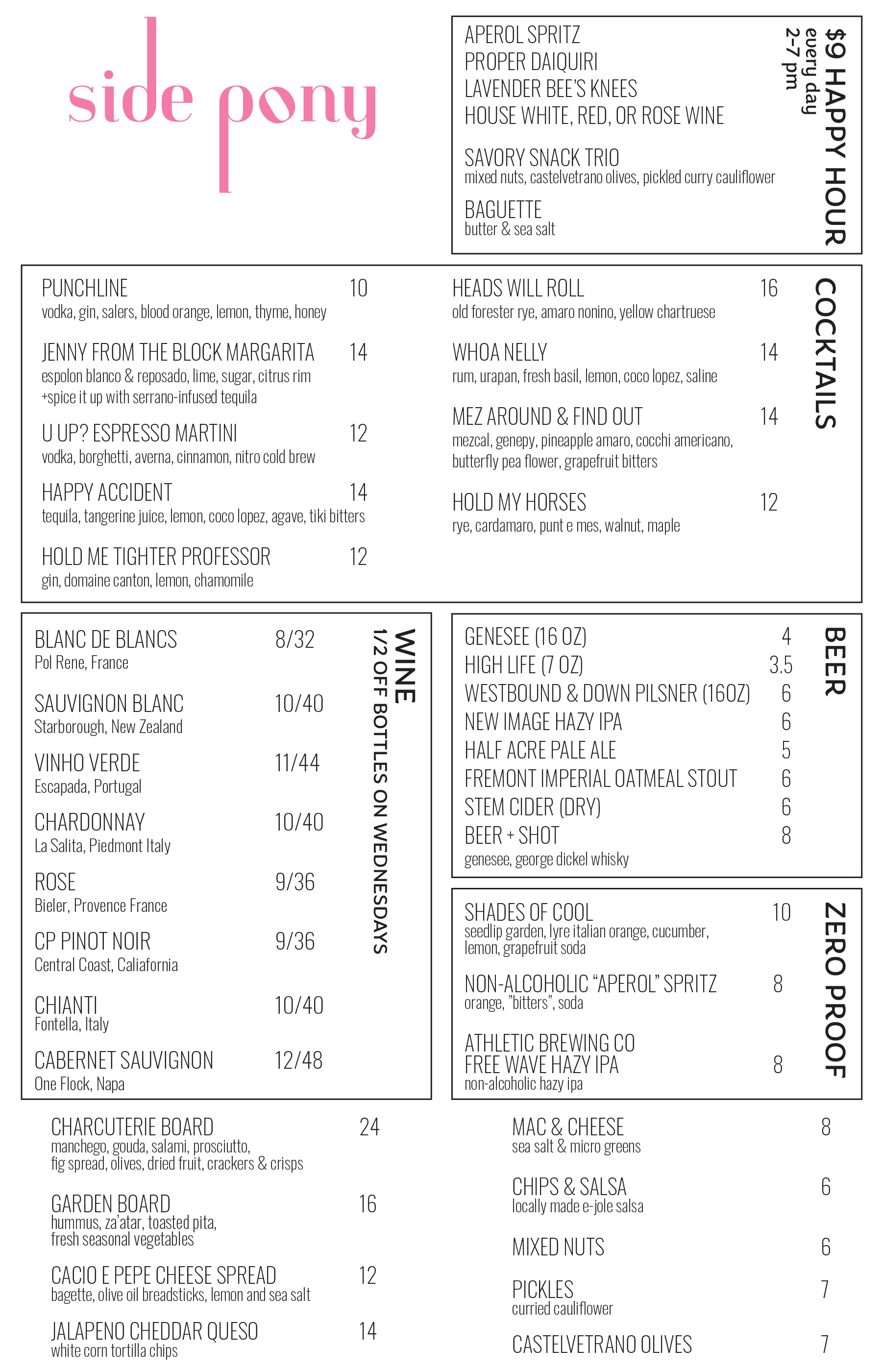 MENU — Best Denver Cocktails and Coffee