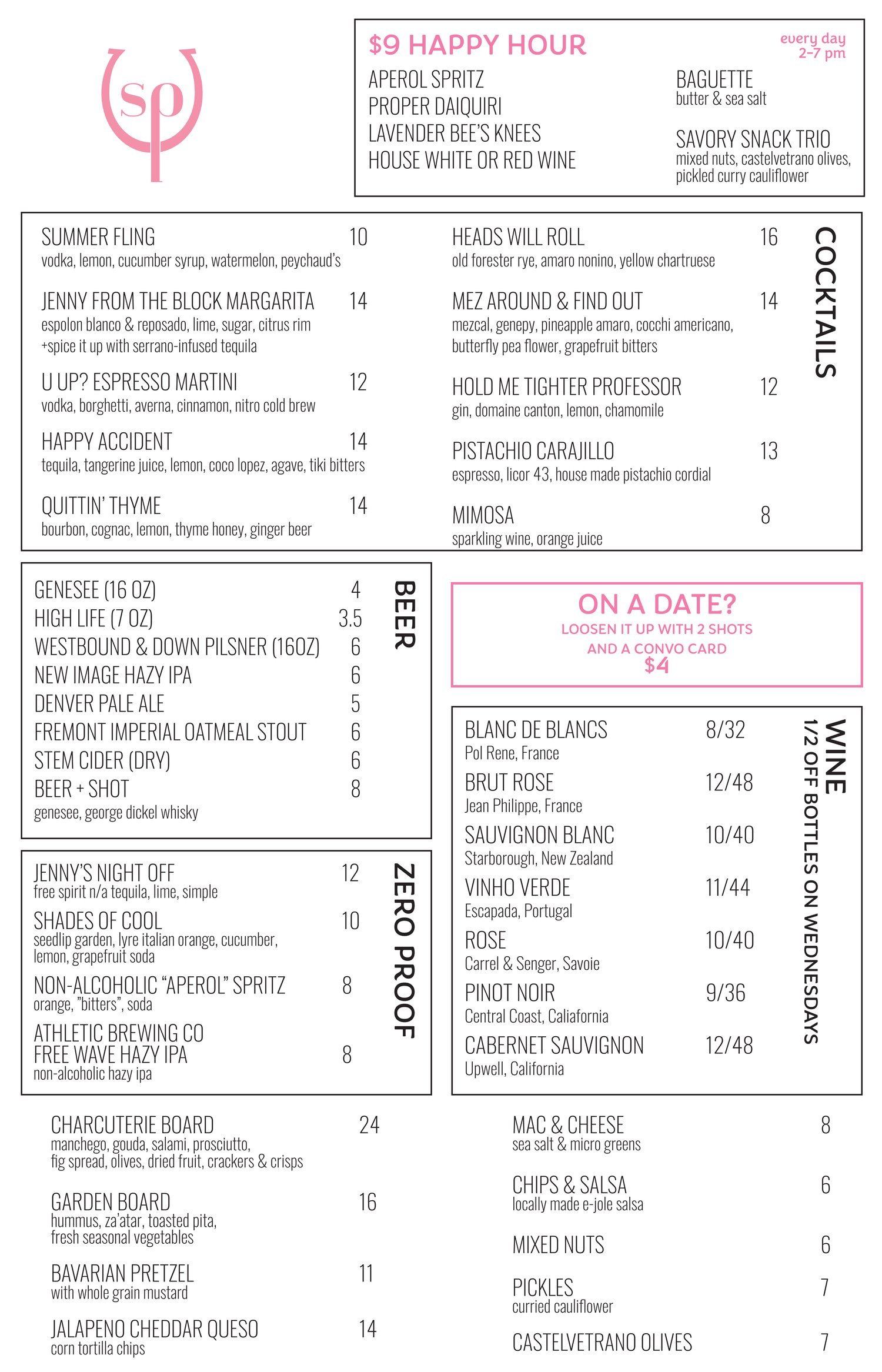 MENU — Best Denver Cocktails and Coffee