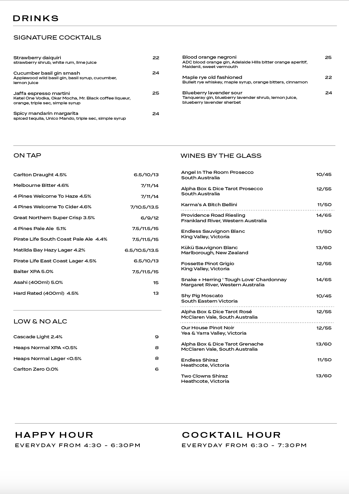 See Our Menu — Natural History Public Bar | Melbourne CBD Pub | Happy ...