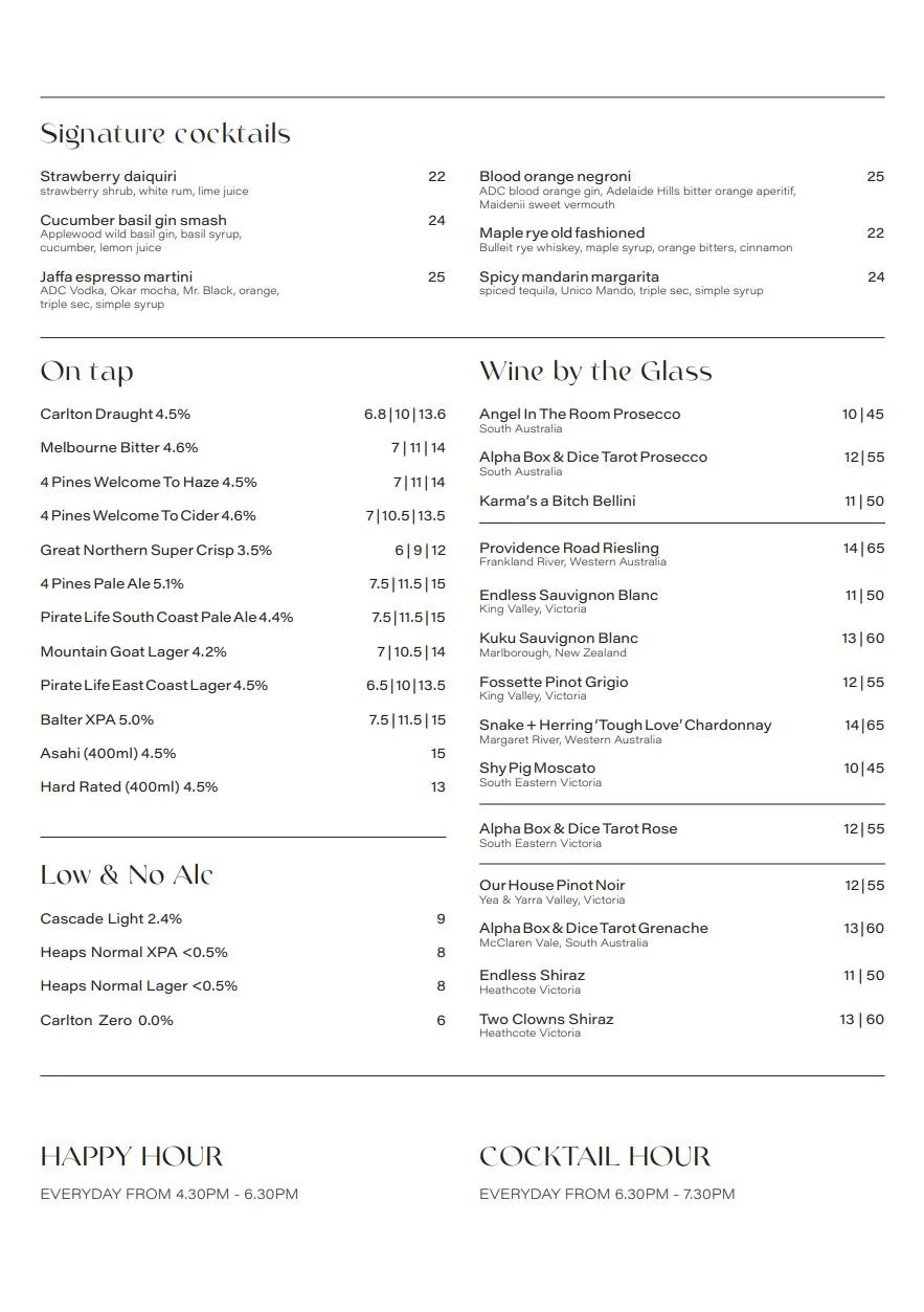 See Our Menu — Natural History Public Bar | Melbourne CBD Pub | Happy ...